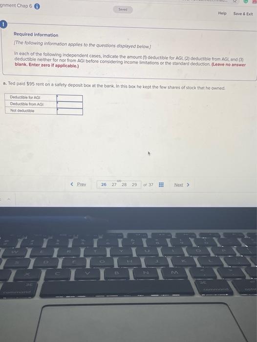 Solved gnment Chap 6 6 Sayed Help Save & Exit Required | Chegg.com