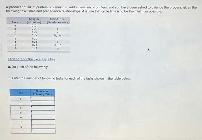 Solved A producer of inkjet printers is planning to add a | Chegg.com