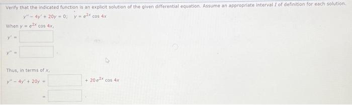 Solved Verify that the indicated function is an explicit | Chegg.com