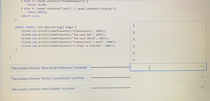 Solved the following code, match the answer with the correct | Chegg.com