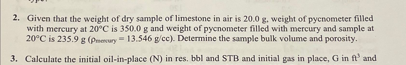 Solved Given that the weight of dry sample of limestone in | Chegg.com