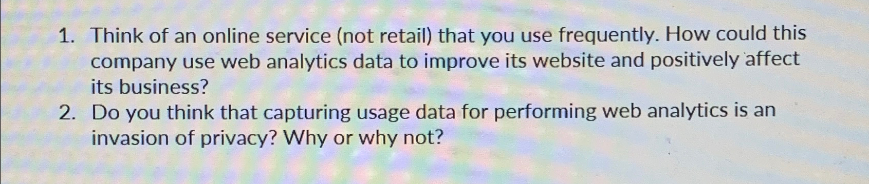 Solved How could Pinterest use web analytics data to improve | Chegg.com