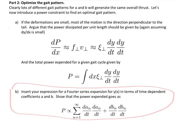 Solved Part 2: Optimize the gait pattern. Clearly lots of | Chegg.com
