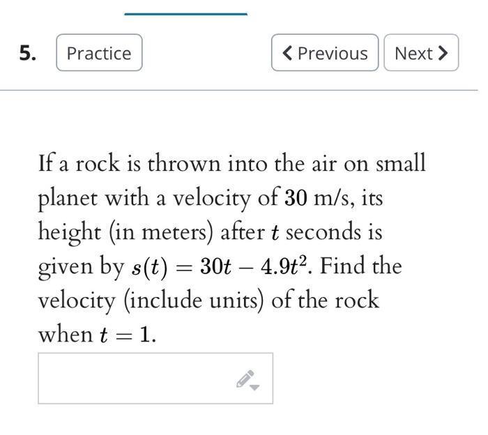Solved If a rock is thrown into the air on small planet with | Chegg.com