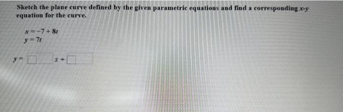 Solved Sketch the plane curve defined by the given | Chegg.com