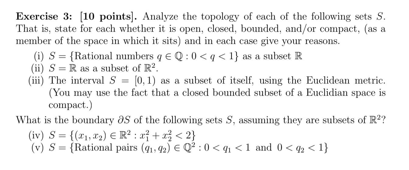 Solved Exercise 3: [10 points]. Analyze the topology of each | Chegg.com