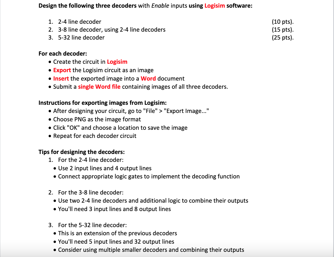 Solved Design the following three decoders with Enable | Chegg.com