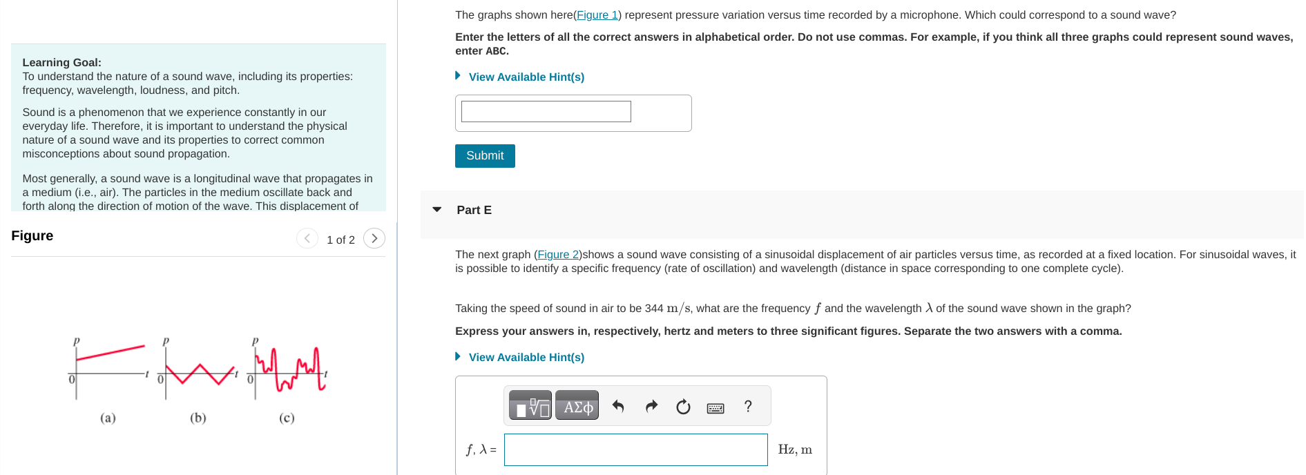 The graphs shown here(Figure 1) ﻿represent pressure | Chegg.com