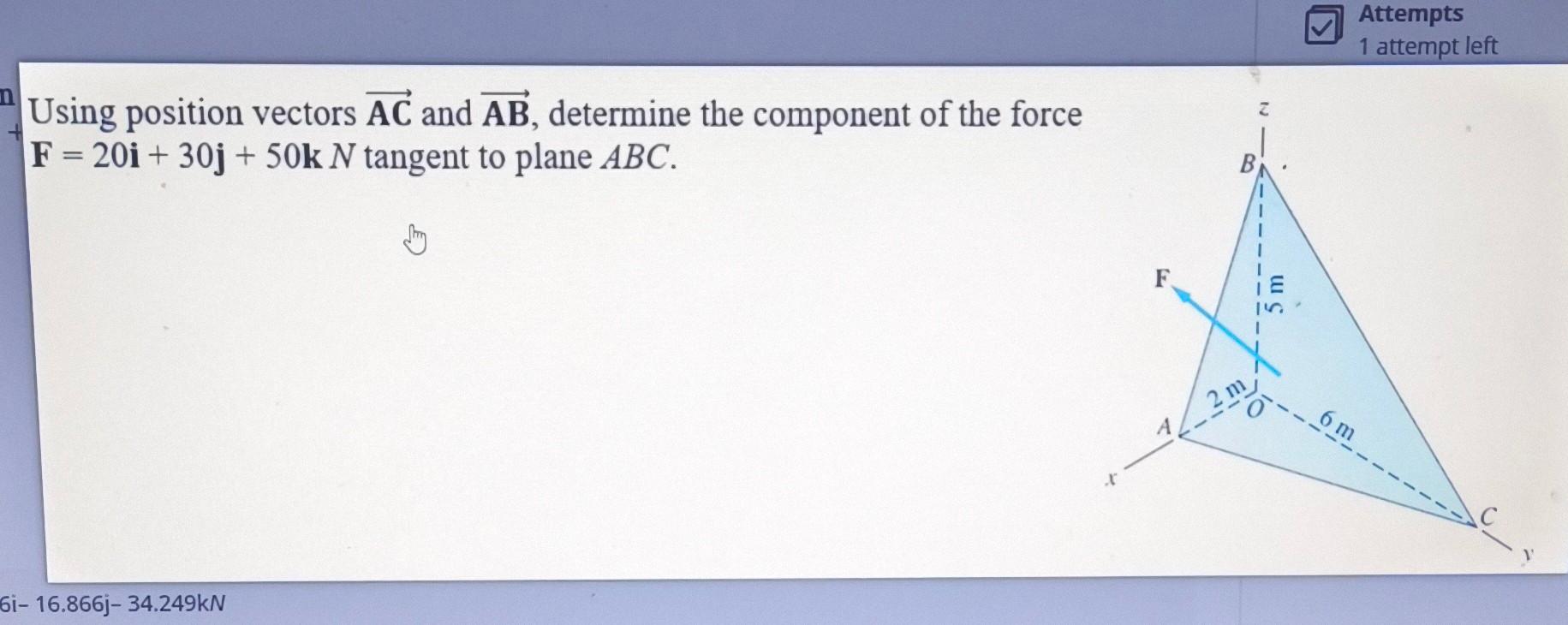 Solved Using position vectors AC and AB, determine the | Chegg.com