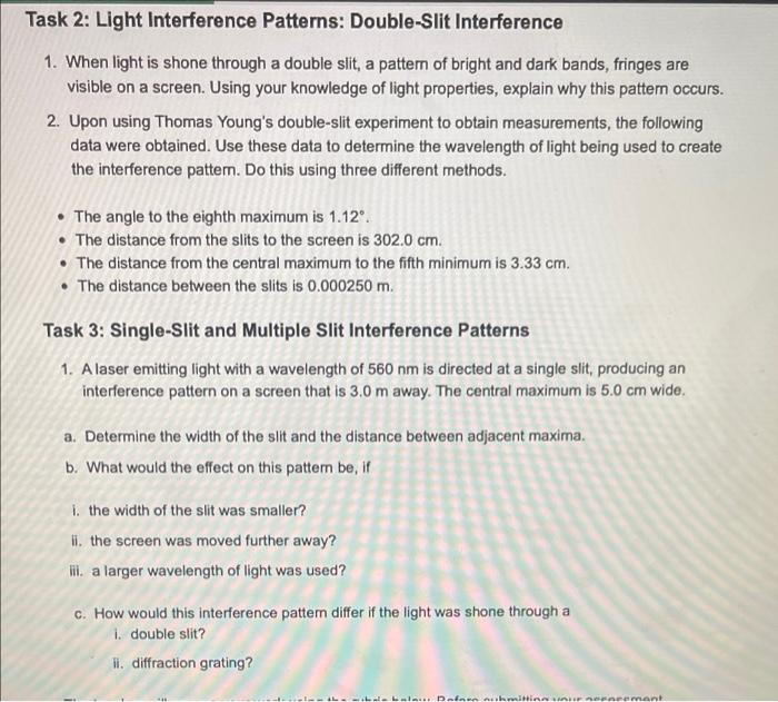 Solved Task 1: Interference of Waves 1. Using the | Chegg.com