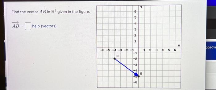 Solved Find the vector AB in R2 given in the figure. AB= | Chegg.com