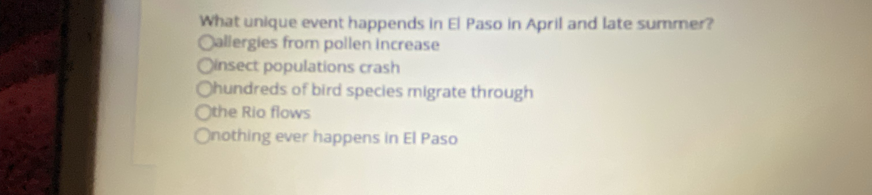 High Quality SOLUTION What unique event happends in El Paso in April and | Chegg.com