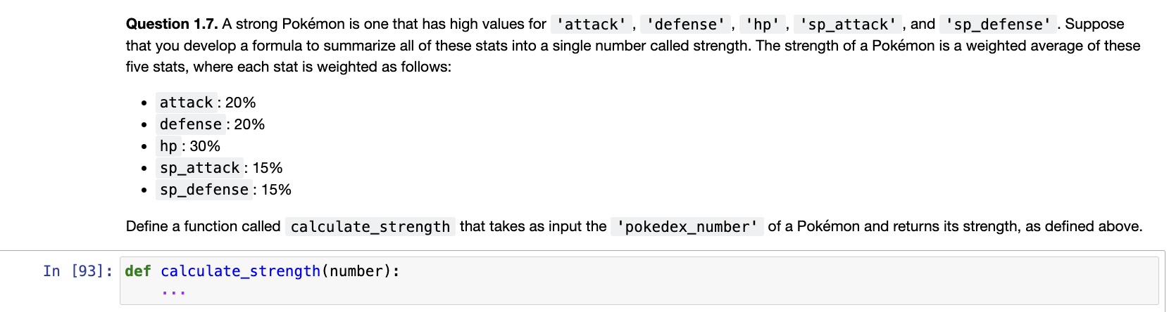 Solved Define a function called calculate_strength that | Chegg.com
