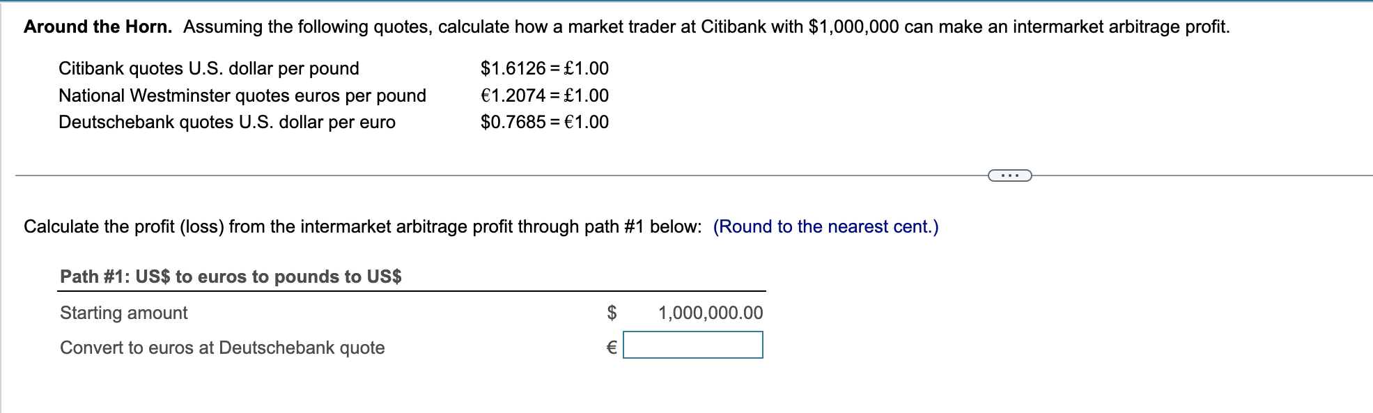 Solved Calculate the profit (loss) ﻿from the intermarket | Chegg.com