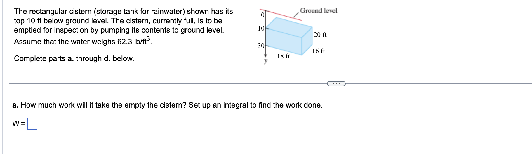 Solved The rectangular cistern (storage tank for rainwater) | Chegg.com