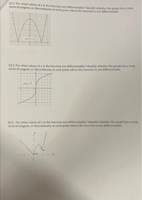 Solved Q11. For what values of x is the function not | Chegg.com