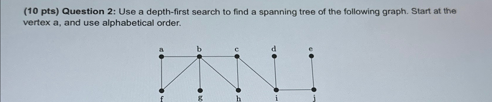 Solved (10 ﻿pts) ﻿Question 2: Use a depth-first search to | Chegg.com