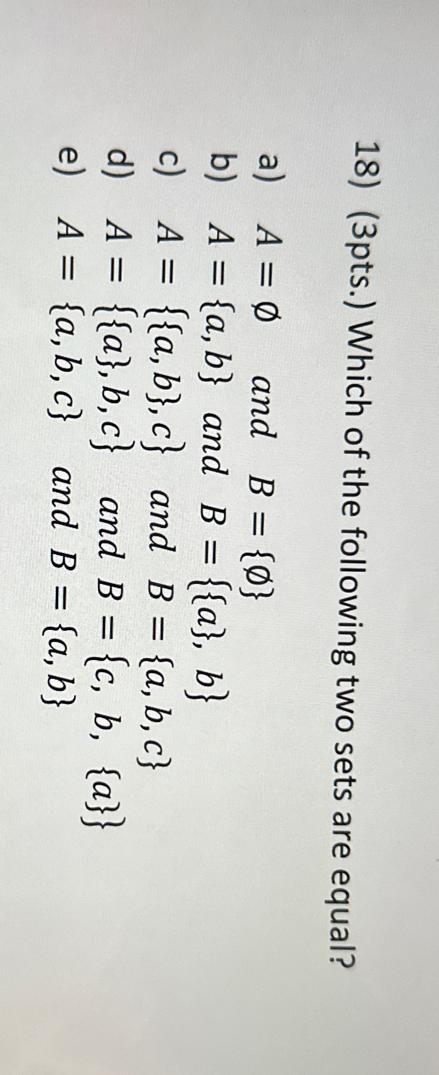 Solved (3pts.) ﻿Which of the following two sets are | Chegg.com