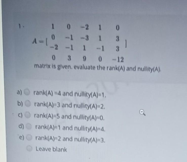 Solved A=∣∣10−200−1−13−2−31911−10033−12∣∣ matrix is given, | Chegg.com