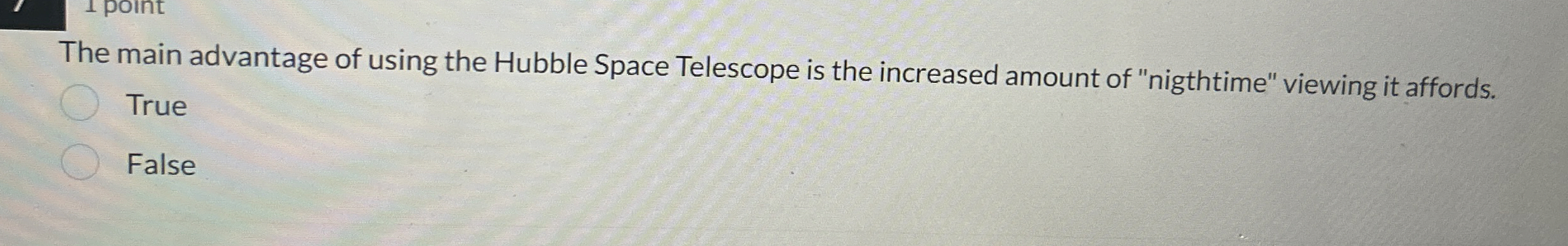Solved The main advantage of using the Hubble Space | Chegg.com
