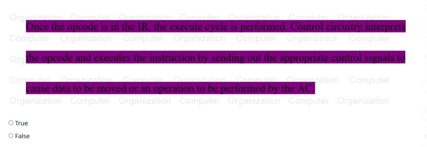 Solved Once the opcode is in the IR, ﻿the execute cycle is | Chegg.com