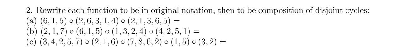 Solved 2. Rewrite each function to be in original notation, | Chegg.com