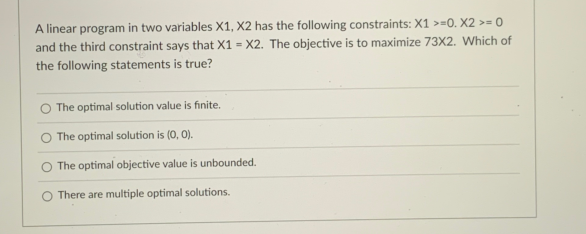 Solved A linear program in two variables x1,x2 ﻿has the | Chegg.com