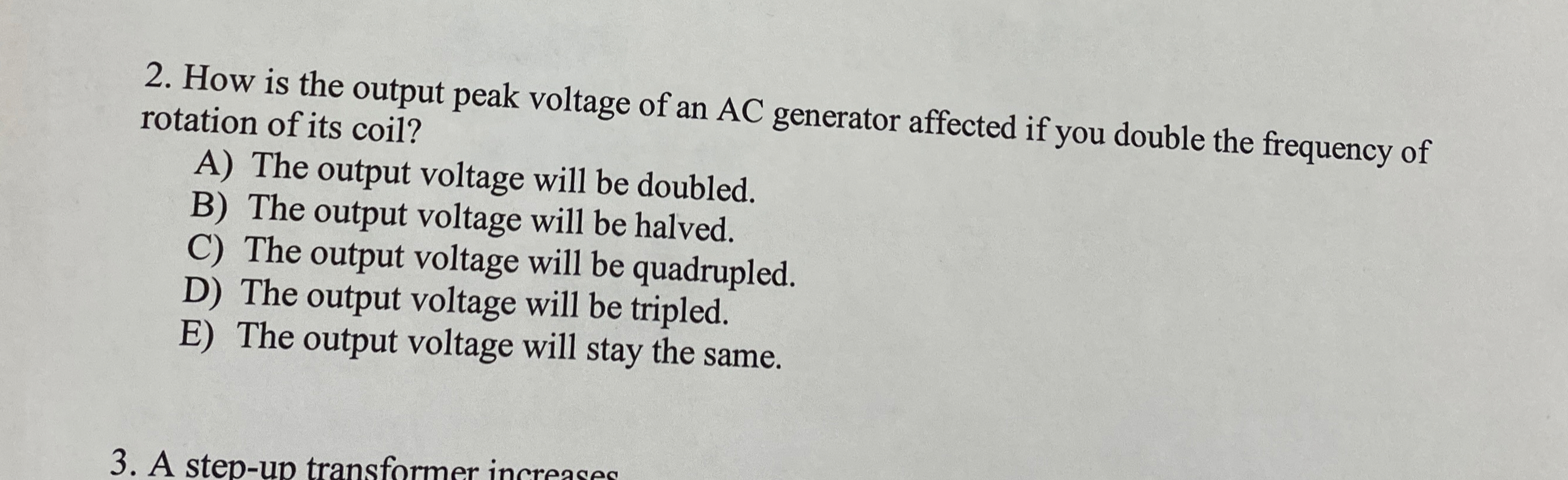 Solved How is the output peak voltage of an AC generator | Chegg.com