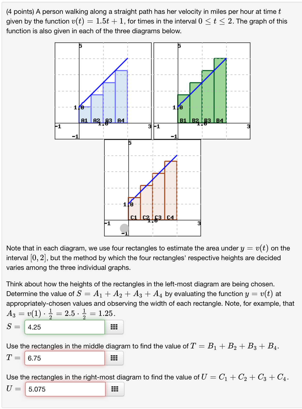 Solved (4 ﻿points) ﻿A person walking along a straight path | Chegg.com