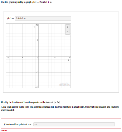 Solved Use the graphing uifity to graph | Chegg.com