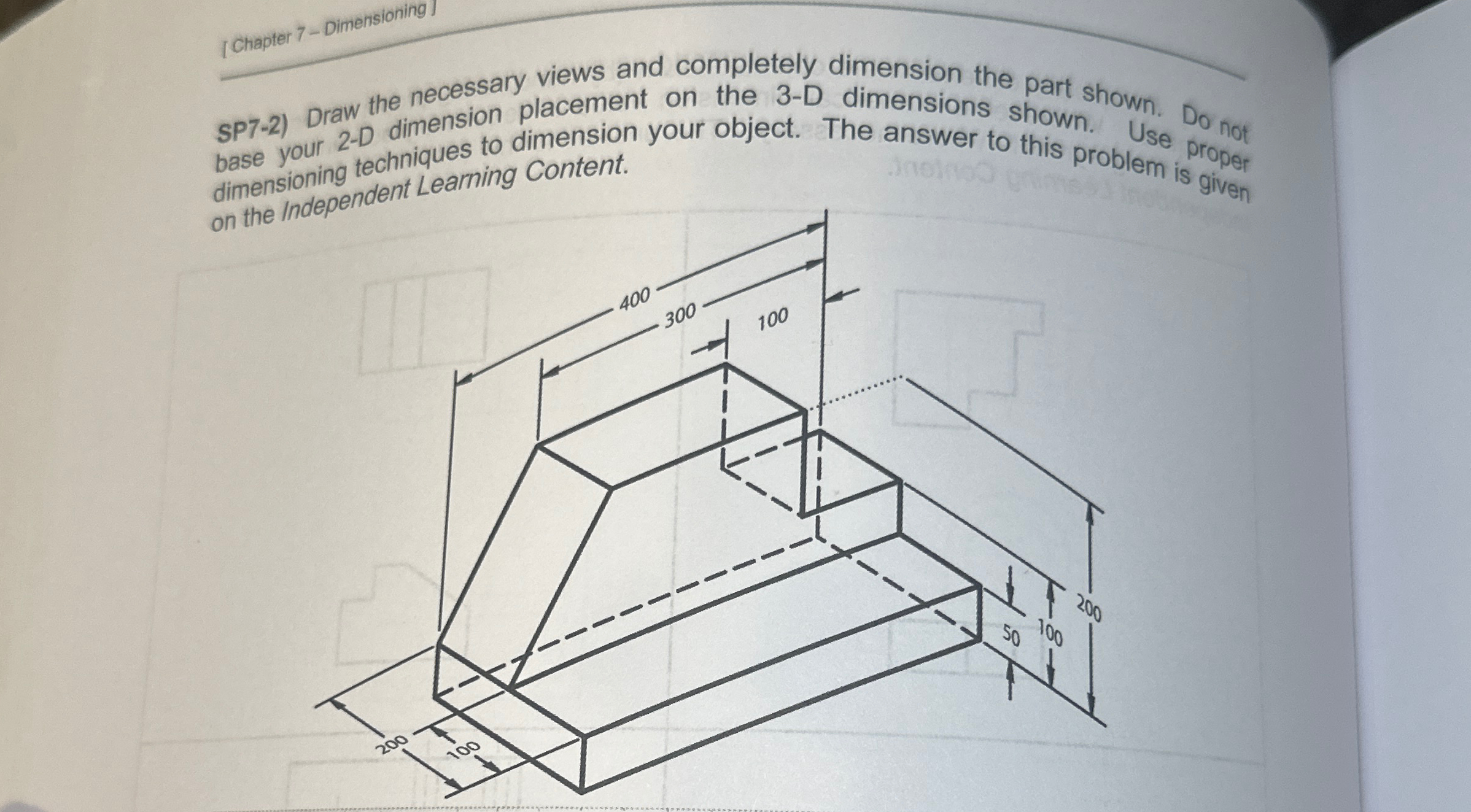 Solved [Chapter 7 -Dimensioning ]SPT-2) ﻿Draw the necessary | Chegg.com
