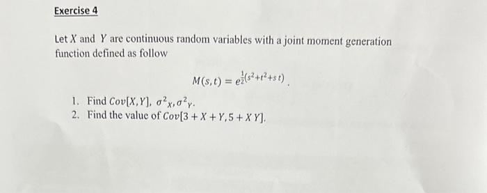 Solved Let X and Y are continuous random variables with a | Chegg.com