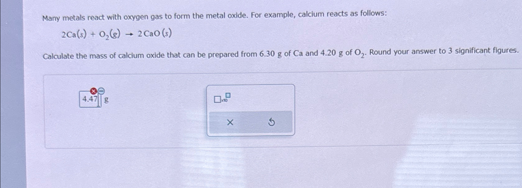 Solved Many metals react with oxygen gas to form the metal | Chegg.com
