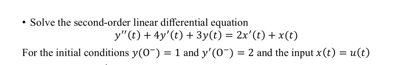 Solve the second-order linear differential | Chegg.com