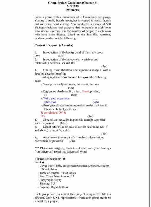 Solved Group Project Guidelines (Chapter 6) MGT555 (50 | Chegg.com