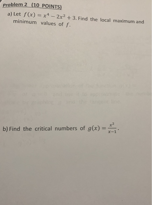 Solved a) Find the maximum and minimum values of the | Chegg.com