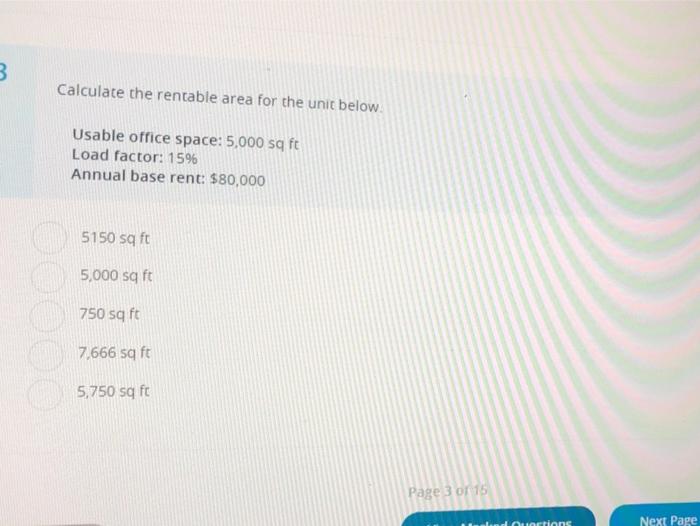 Solved 3 Calculate the rentable area for the unit below | Chegg.com