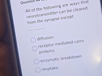 Solved All of the following are ways that neurotransmitter | Chegg.com