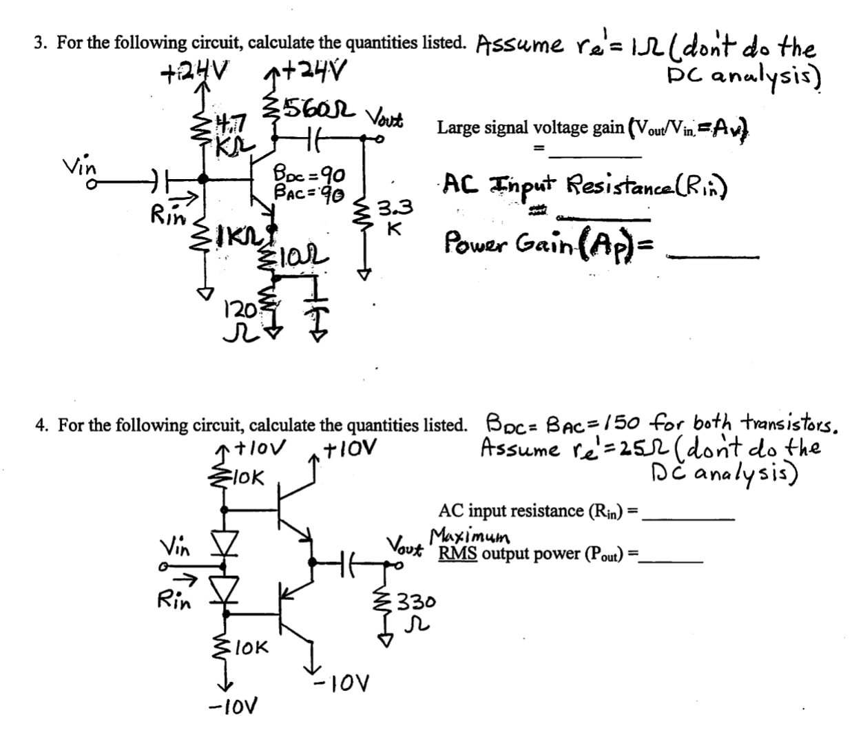 Solved For the following circuits, determine the operating | Chegg.com