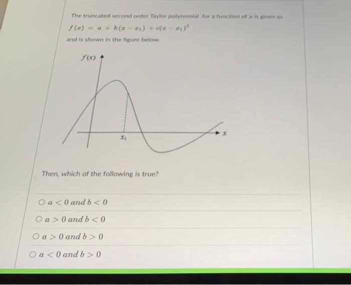 Solved The truncated second order Faylor polynomial for a | Chegg.com