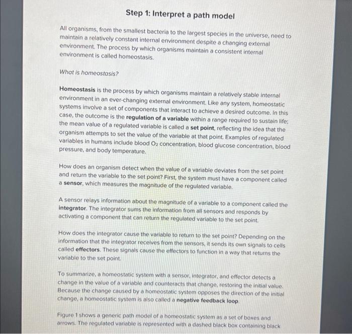 Step 1: Interpret a path model All organisms, from | Chegg.com