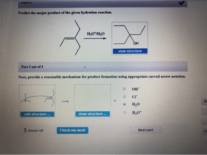 Solved Part 1: Predict the major product of the given | Chegg.com