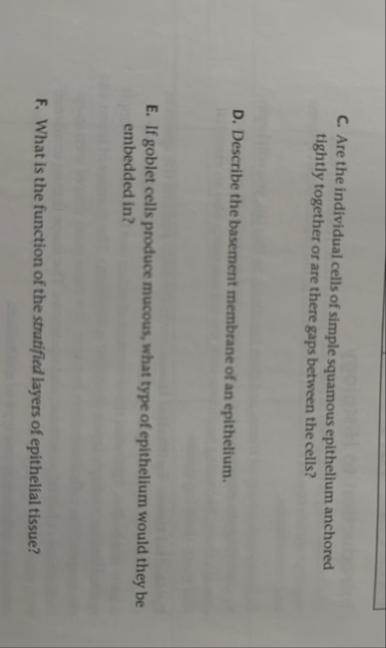 C. ﻿Are the individual cells of simple squamous | Chegg.com