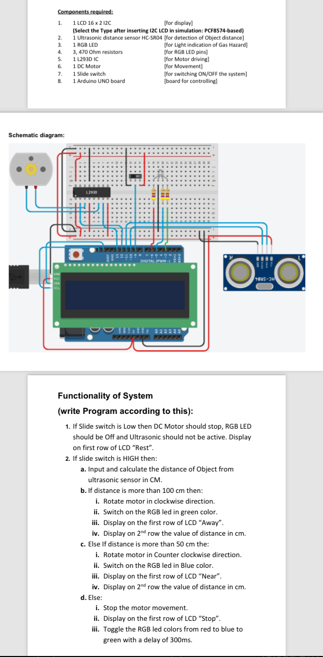 Solved Components required:,1 ﻿LCD 16×212C[for | Chegg.com