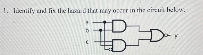 Solved 1. Identify and fix the hazard that may occur in the | Chegg.com
