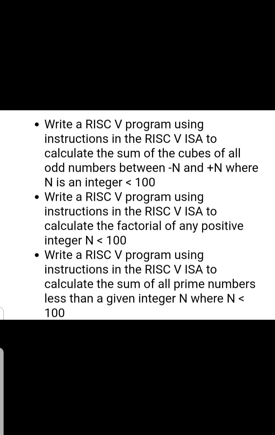 Write a RISC V program using instructions in the | Chegg.com