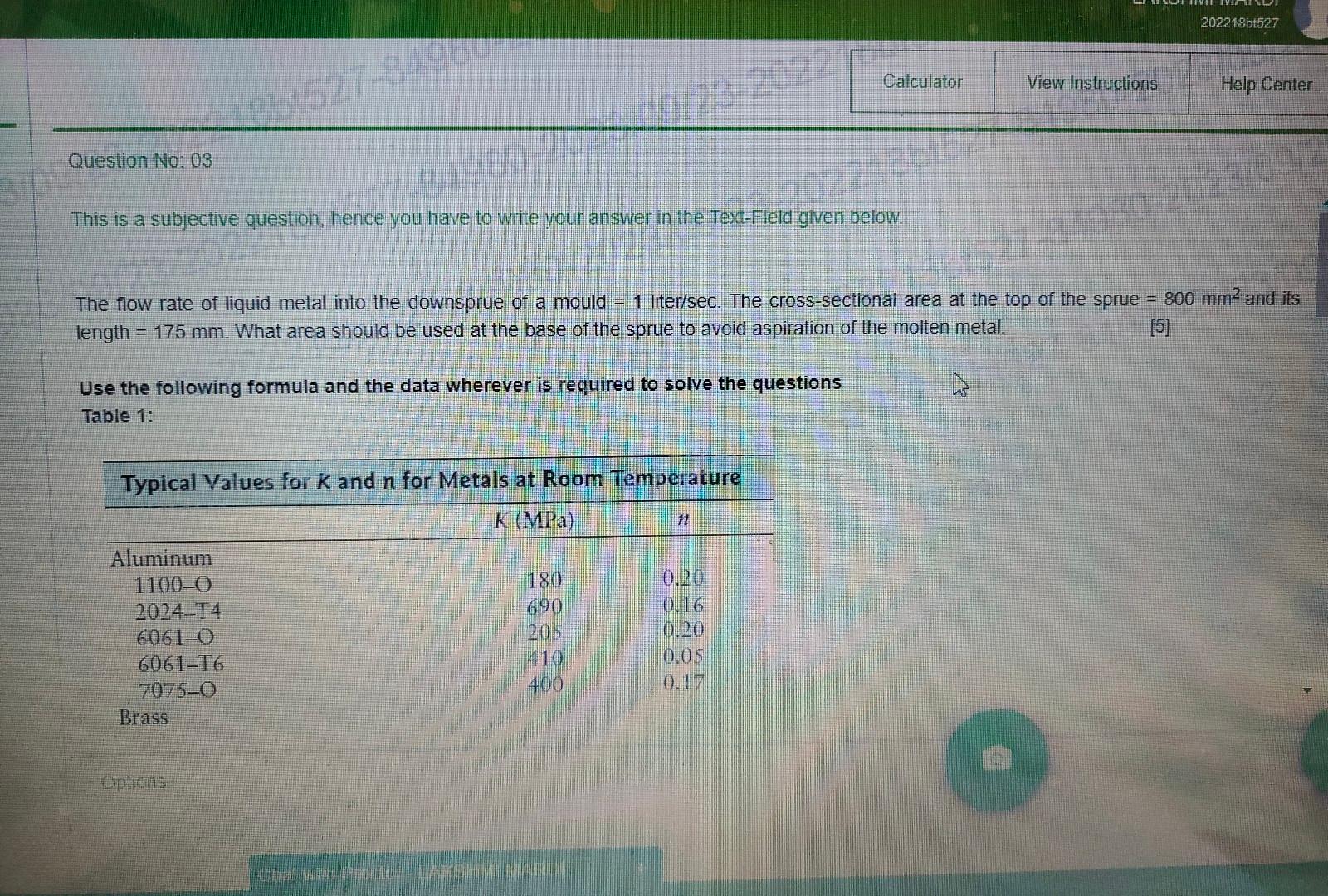 Solved k= Strength coefficient and n= strain-hardening | Chegg.com