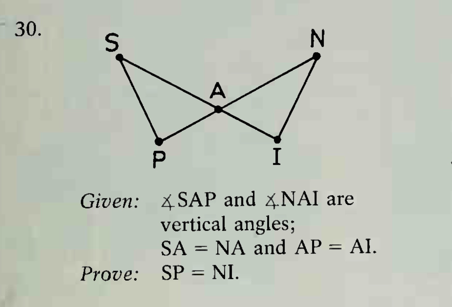 Solved Given: SAP and NAI arevertical angles;SA=NA ﻿and | Chegg.com