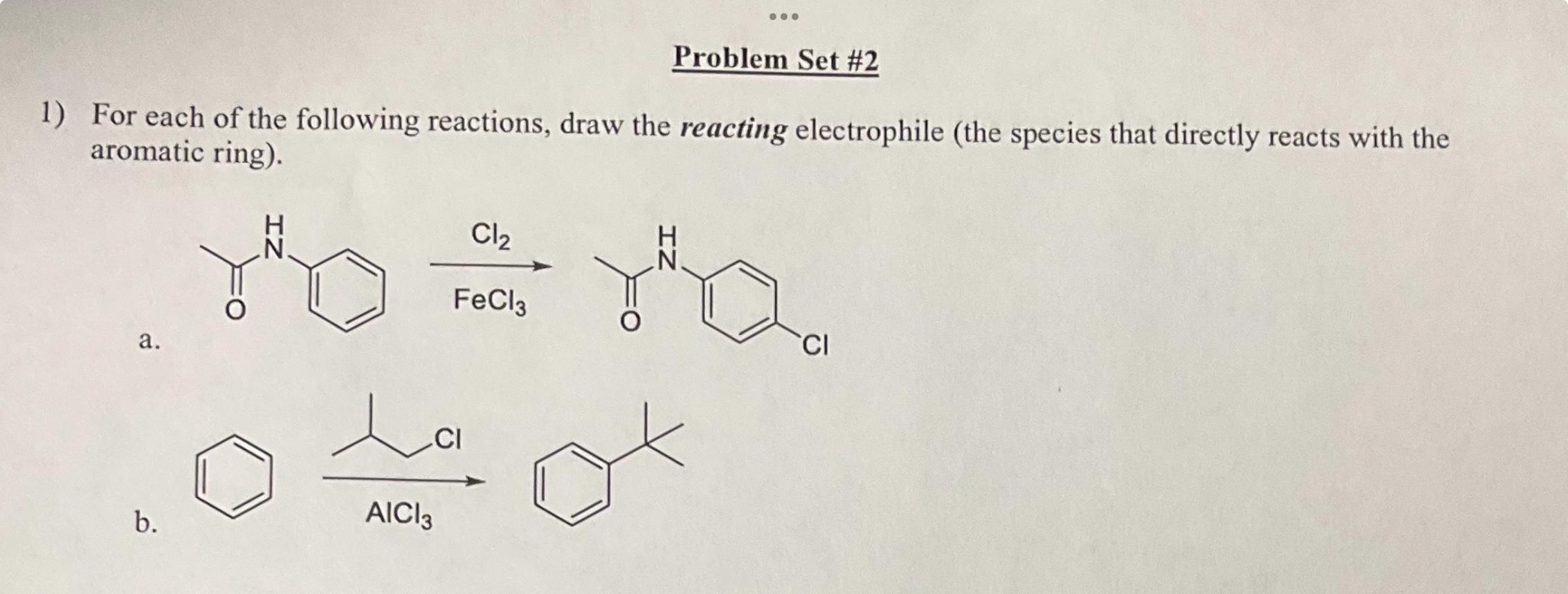 Solved Problem Set #2For each of the following reactions, | Chegg.com