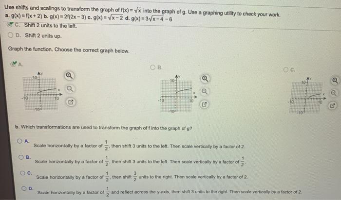Solved Use shifts and scalings to transform the graph of | Chegg.com